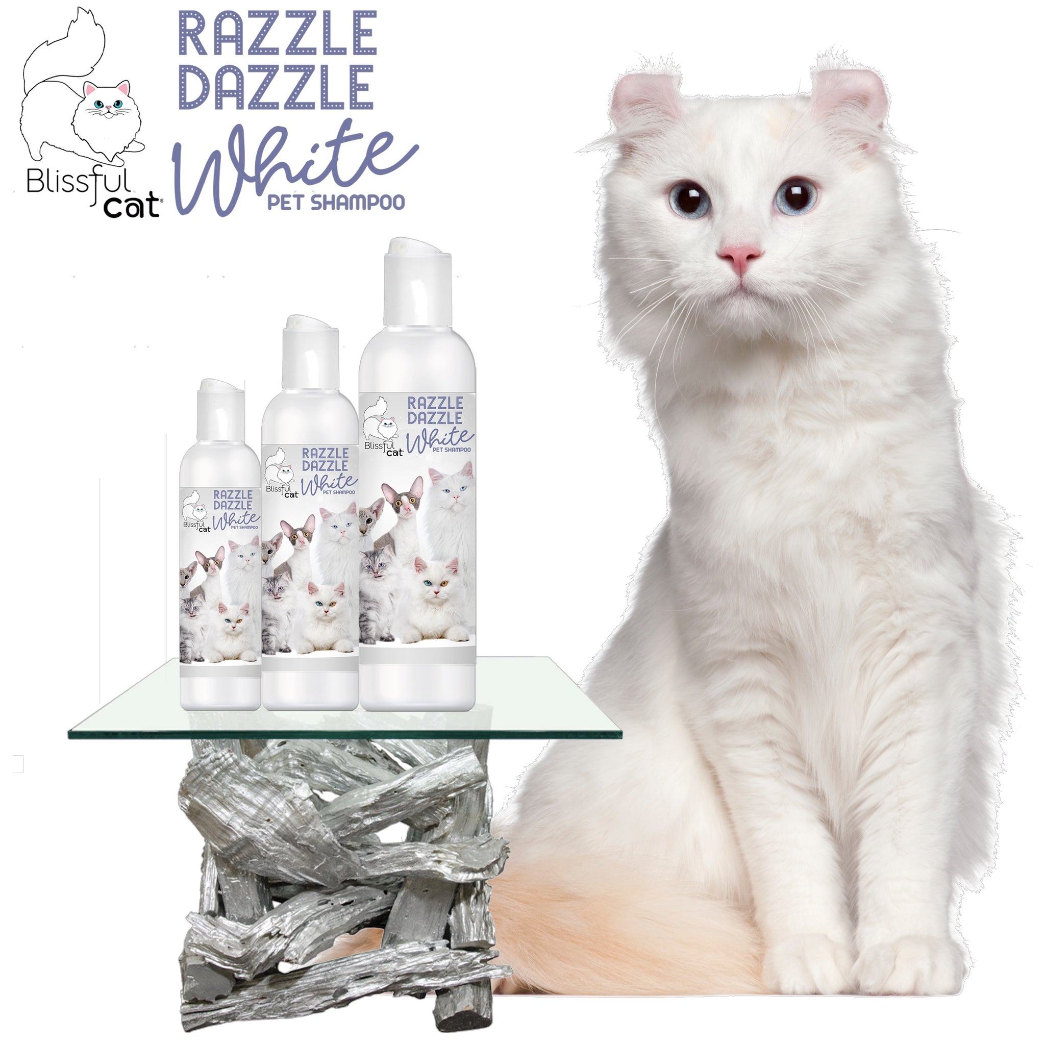 The Blissful Cat Razzle Dazzle Cat White Shampoo Next Level Whiteness – The Blissful Pets